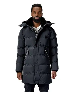 WOODPECKER Penguin Long Length Quilted Coat - Black Diamond