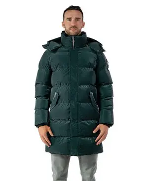 WOODPECKER Penguin Long Length Quilted Coat - Green Diamond