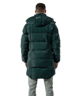 WOODPECKER Penguin Long Length Quilted Coat - Green Diamond