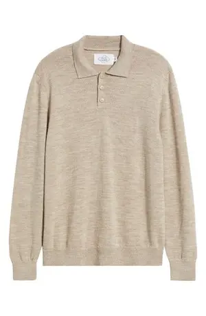 ALEX CRANE Anchor Merino Wool Polo Sweater - Bone