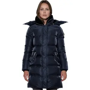 WOODPECKER Penguin Long Length Quilted Coat - Blue Diamond