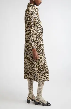 Valentino Garavani Leopard Print Wool Coat - Beige Multi