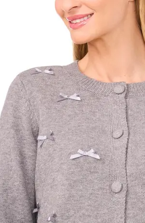 CECE DUPRAZ Bow Detail Crewneck Cardigan