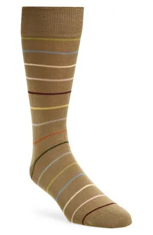 Paul Smith Keith Stripe Dress Socks Tan