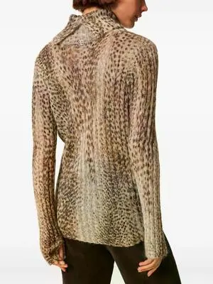 TWINSET Leopard-print Roll-neck Jumper