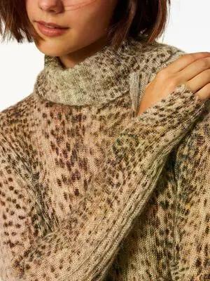 TWINSET Leopard-print Roll-neck Jumper