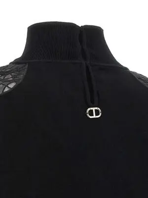 TWINSET Lace-insert High-neck Sweater