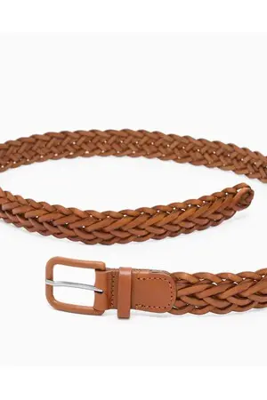 Giorgio Armani Braided Nappa Leather Belt - Gold