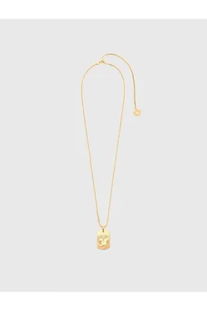 Maje Zodiac Sign Plaque Necklace - Gold