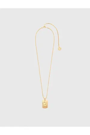 Maje Zodiac Sign Plaque Necklace - Gold