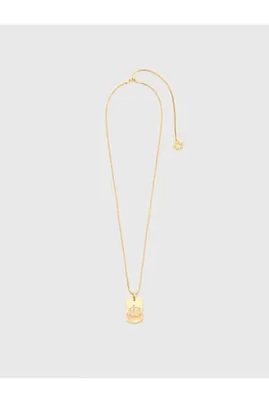 Maje Zodiac Sign Plaque Chain Necklace - Gold