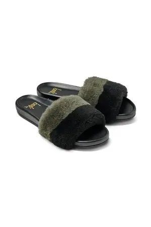 Beek Gallito Más Shearling Slides - Black