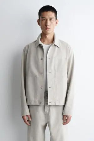 Cos Rinsed-denim Jacket - Beige