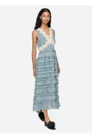 Sea Anise Maxi Dress - Blue