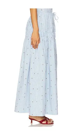 WeWoreWhat Tiered Maxi Skirt With Striped Print