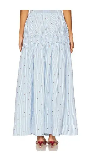 WeWoreWhat Tiered Maxi Skirt With Striped Print