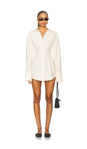 ALL THE WAYS Charitie Button Up Mini Dress - Cream