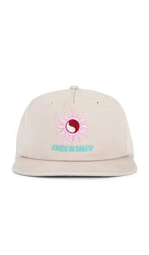 FREE & EASY Blissed Out 5 Panel Strapback Cap - Bone
