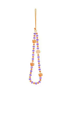 Baublebar Clemson University Beaded Phone Charm In Purple,pink