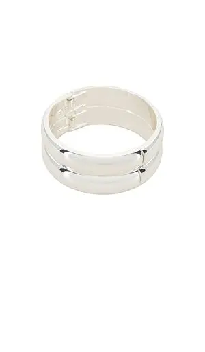 Ettika Metallic Bangle Set - Silver