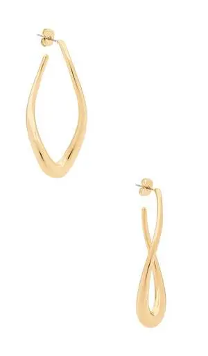 Ettika Oblong Abstract Hoop Earrings - Gold