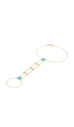 Ettika Turquoise Solstice Hand Chain - Gold