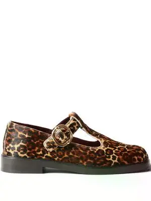 Claudie Pierlot Leopard Print Buckle Shoes