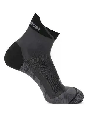 SALOMON Logo-detail Socks - Black/magnet/quarry