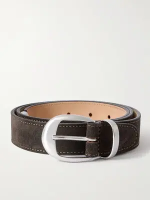 Mr P. 3cm Suede Belt - Brown