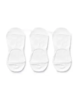 Mr P. Three-pack No-show Cotton-blend Socks - White