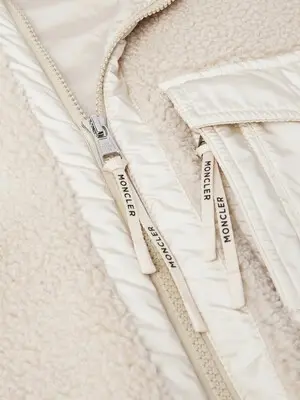 Moncler Logo-appliquéd Fleece Jacket - Neutrals