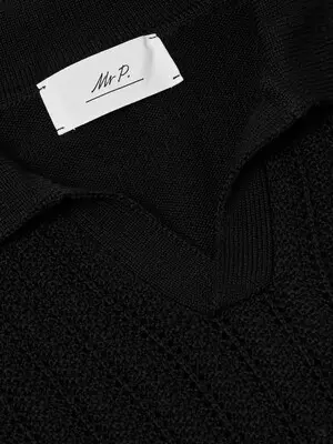 Mr P. Open-knit Wool Polo Shirt