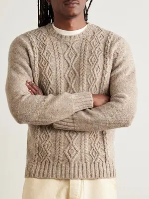 Inis Meáin Cable-knit Merino Wool And Cashmere-blend Sweater