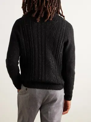 Inis Meáin Ridges Slim-fit Cable-knit Aran Sweater