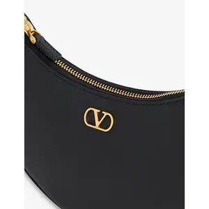 Valentino Garavani Vlogo Signature Mini Leather Hobo Bag - Nero