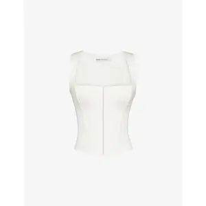House Of Cb Woven Balconette Corset Top - Ivory