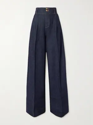 Zimmermann Hypnotic Pleated Wide-leg Jeans