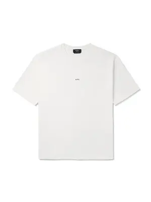 A.p.c. Logo-print Cotton-jersey T-shirt - White