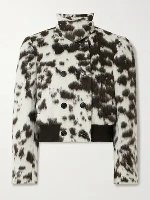 Dries Van Noten Cow-print Wool-blend Jacket - Animal Print