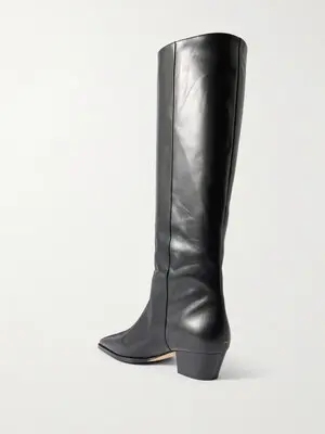 AeydĒ Medea Leather Knee Boots - Black