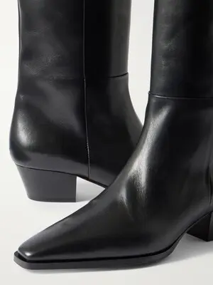 AeydĒ Medea Leather Knee Boots - Black
