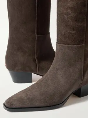 AeydĒ Medea Suede Knee Boots - Brown