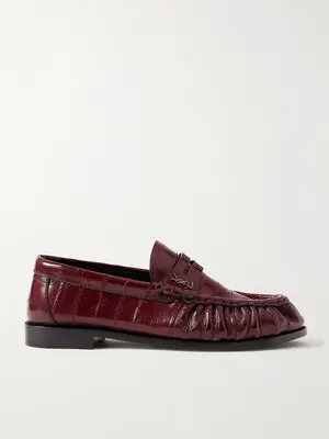 Saint Laurent Le Loafer Eel Loafers - Burgundy