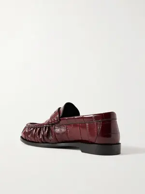 Saint Laurent Le Loafer Eel Loafers - Burgundy