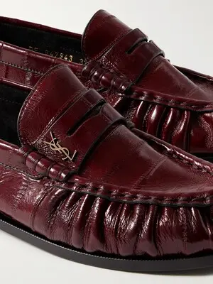 Saint Laurent Le Loafer Eel Loafers - Burgundy
