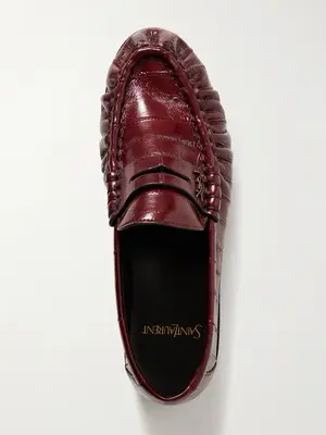 Saint Laurent Le Loafer Eel Loafers - Burgundy