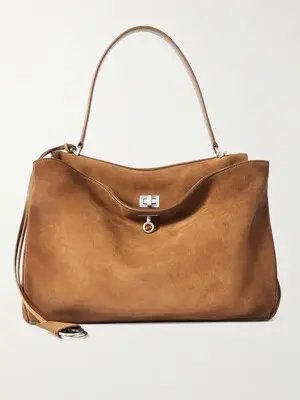 Balenciaga Rodeo Medium Suede Shoulder Bag - Brown