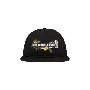 DENIM TEARS Floral Logo Cap - Black