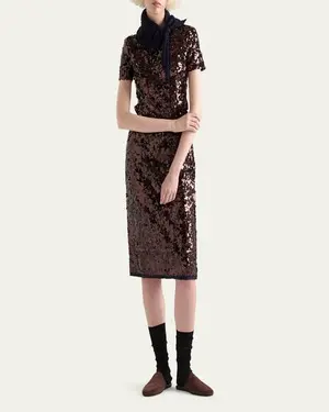 Prada Sequined Short-sleeve Top