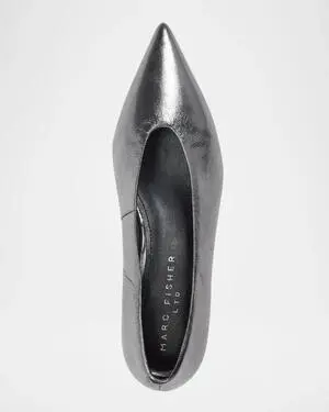 Marc Fisher Cecile Leather Pumps Silver
